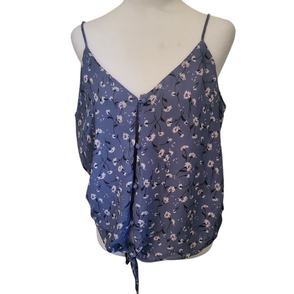 Sienna Sky | Tops | Sienna Sky Floral Tank Blue Sz L | Poshmark